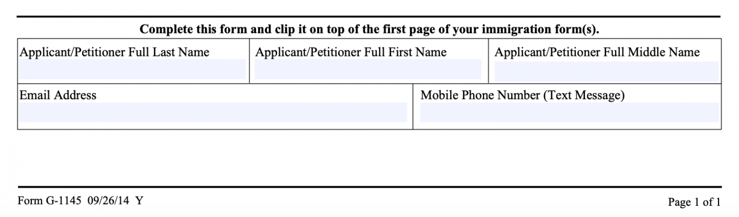 G-1145 Form for Immigration Updates