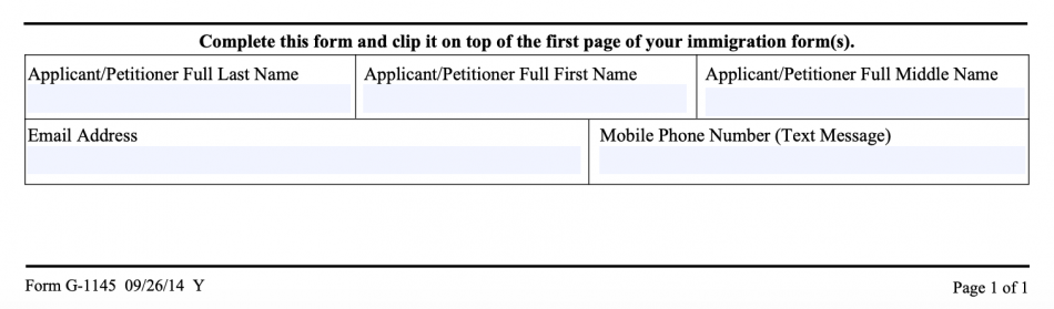 G-1145 Form for Immigration Updates