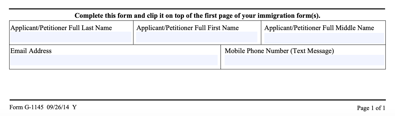 G-1145 Form for Immigration Updates