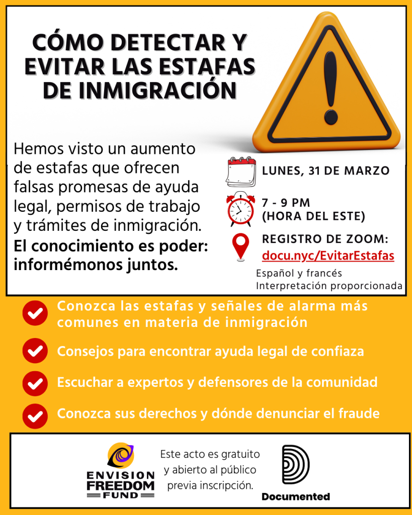 March 31 Event: Learn How To Spot & Avoid Immigration Scams