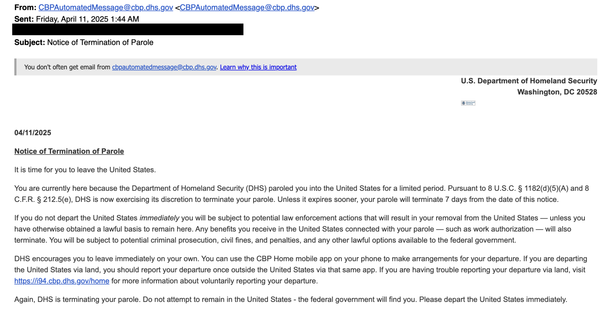 DHS Told Him to Leave the U.S. Immediately — He’s Been a Citizen Since ...
